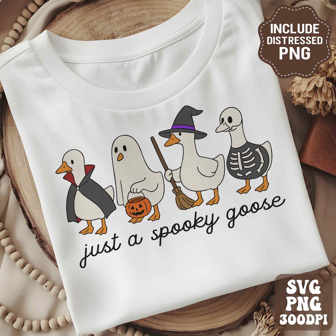 Just a Spooky Goose PNG SVG, Halloween Silly Goose Clipart, Horror Png ...