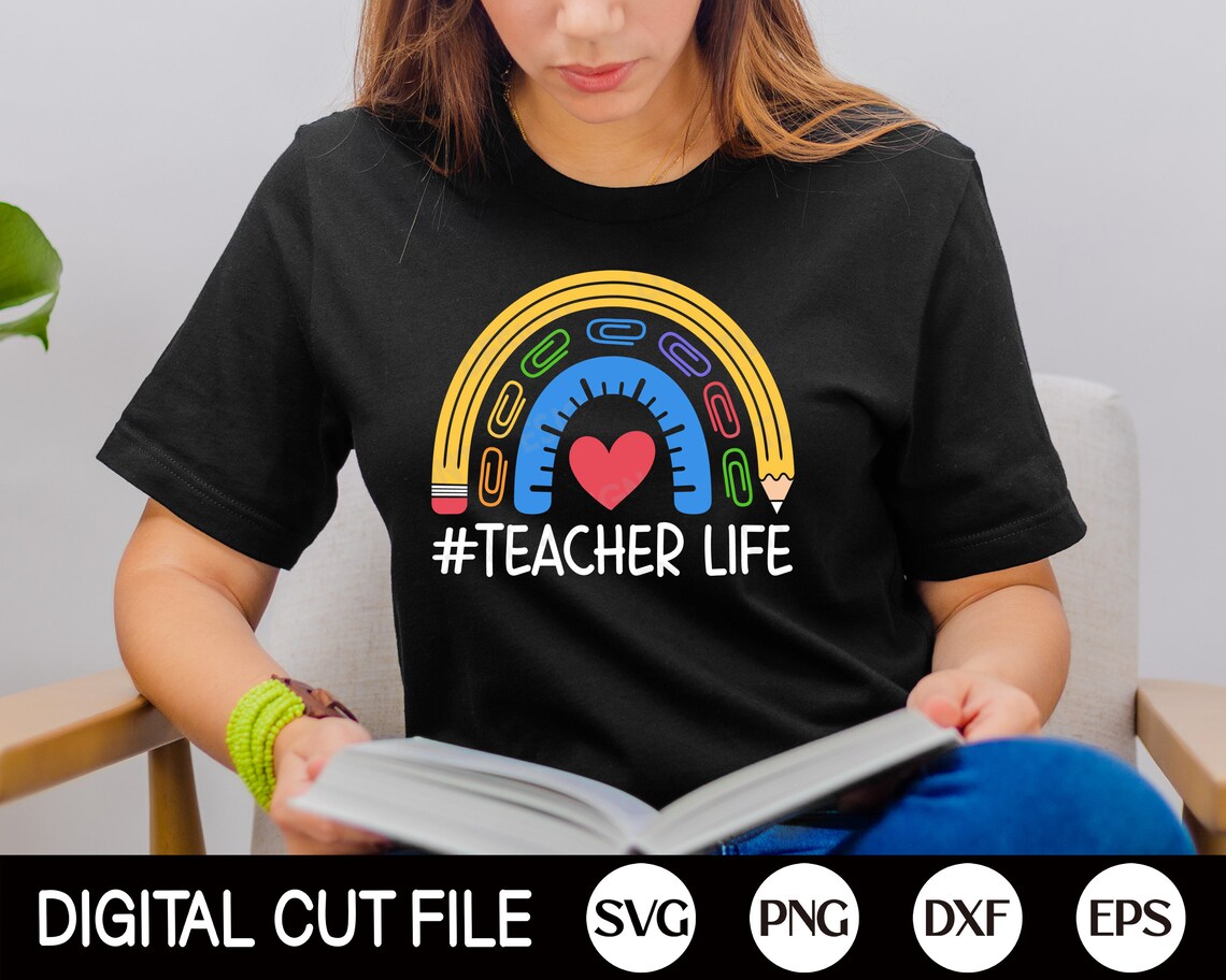 Teacher Life SVG Funny Teacher Svg School Rainbow Svg Kids - Etsy