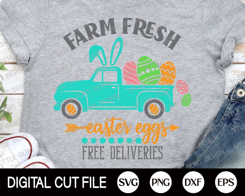 Farm Fresh Easter Eggs Easter Truck Egg Svg Easter Svg - Etsy