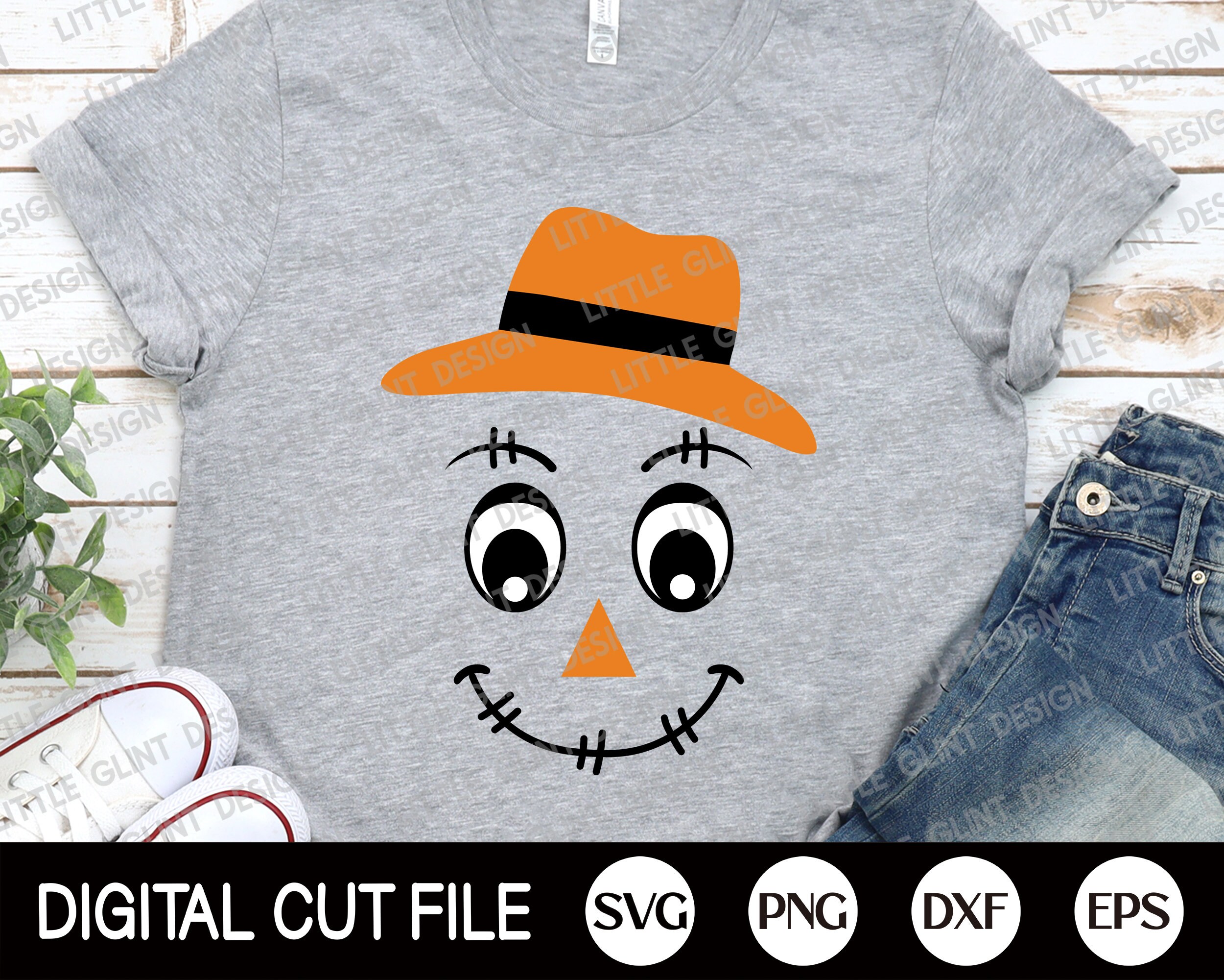 Scarecrow Face Svg, Halloween Svg, Scarecrow Boy and Girl Svg, Spooky ...