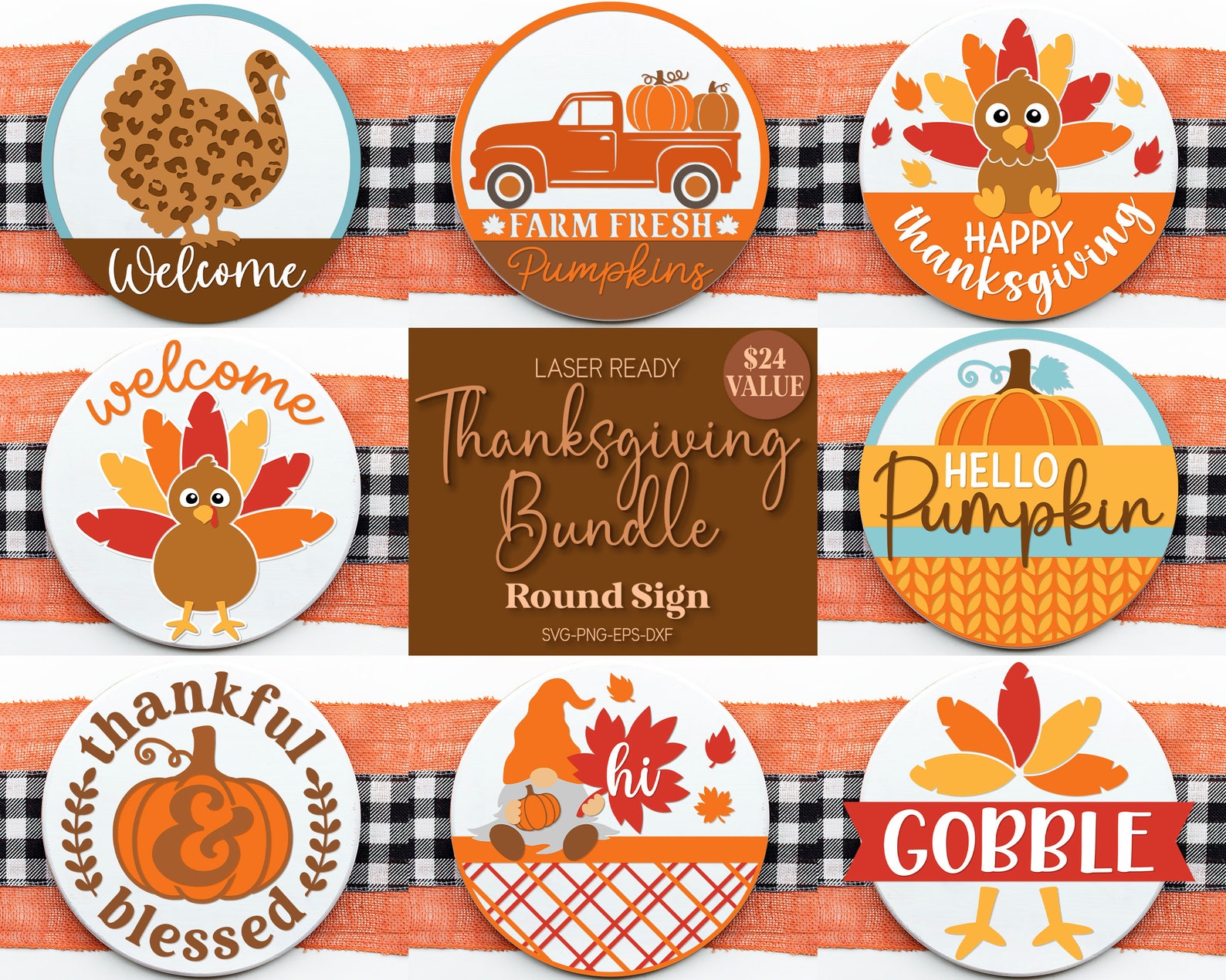 Thanksgiving Welcome Sign Bundle Thanksgiving Door Hanger - Etsy