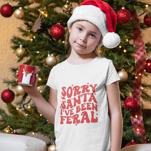 Sorry Santa I've Been Feral Svg, Retro Christmas SVG, Holiday Quotes ...