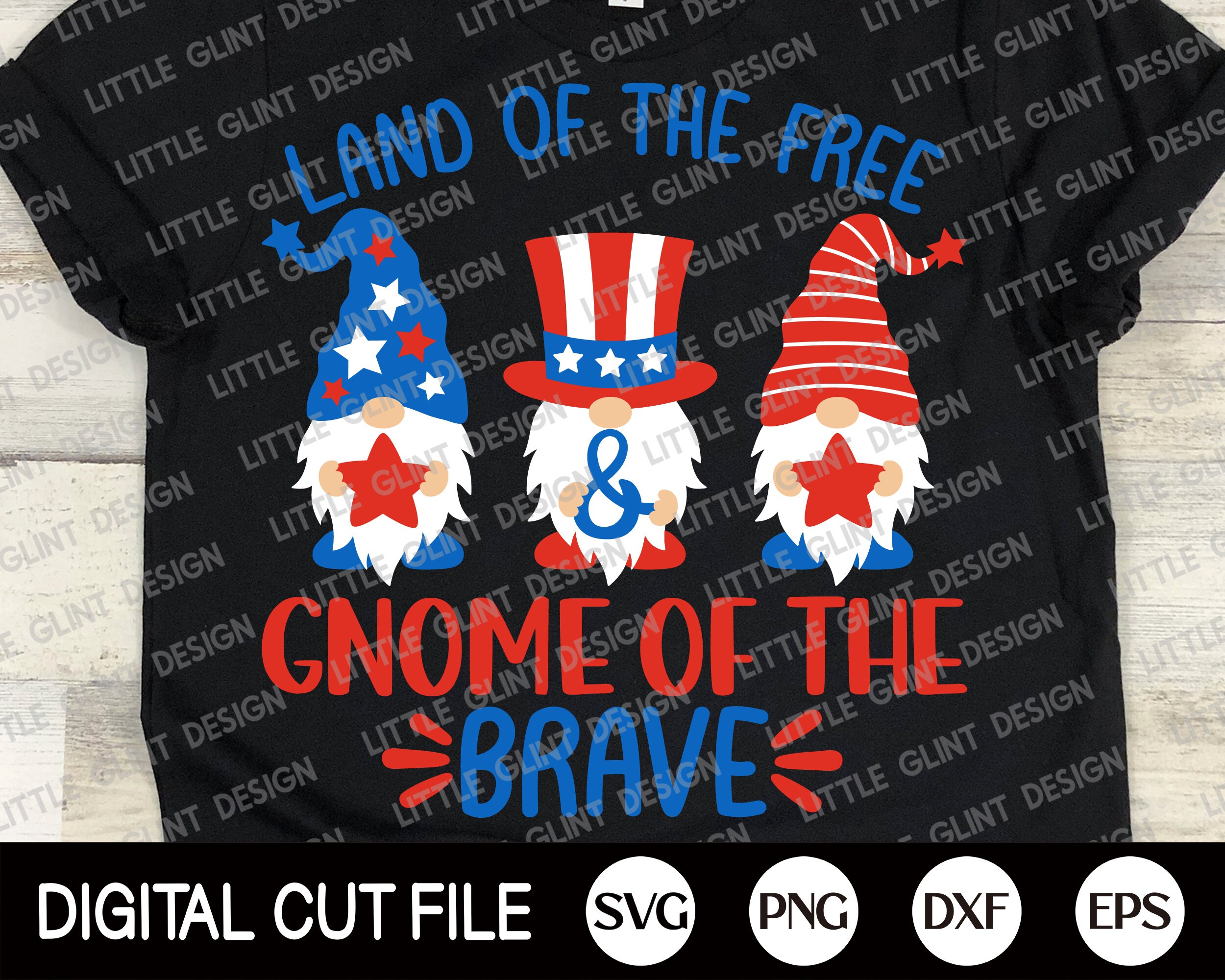 4th of July Gnome Svg, Land of the Free and Gnome of the Brave ...