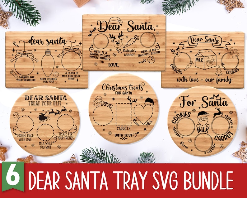 Dear Santa Plate SVG Bundle Christmas Svg Santa Tray Svg - Etsy