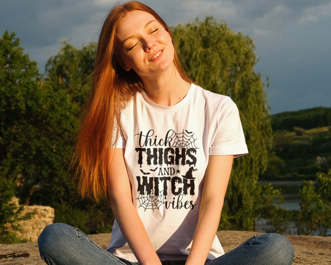Thick Thighs and Witch Vibes SVG Halloween Svg Spooky Vibes - Etsy