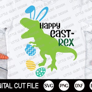 Easter Saurus Rex, Easter Svg, Happy East-rex, Bunny Saurus Svg ...