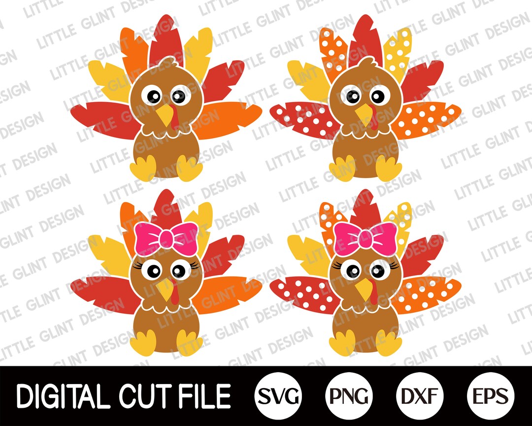 Baby Turkey Boy and Girl SVG, Monogram Svg, Thanksgiving Svg, Autumn ...
