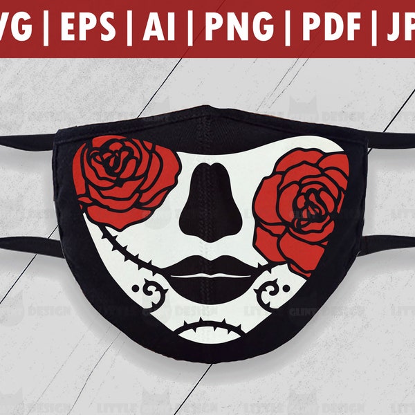 Skull Face Mask Svg - Etsy