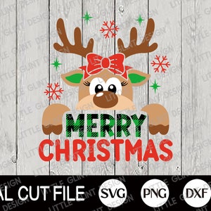 Merry Christmas Svg, Reindeer SVG, Christmas Svg, Reindeer Girl Svg ...