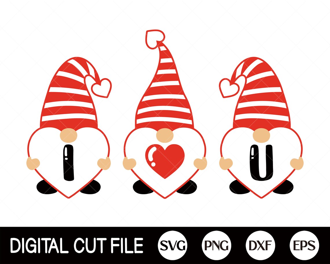 Heart Gnome Svg Valentines Day Svg Valentine Gnome Svg | Etsy