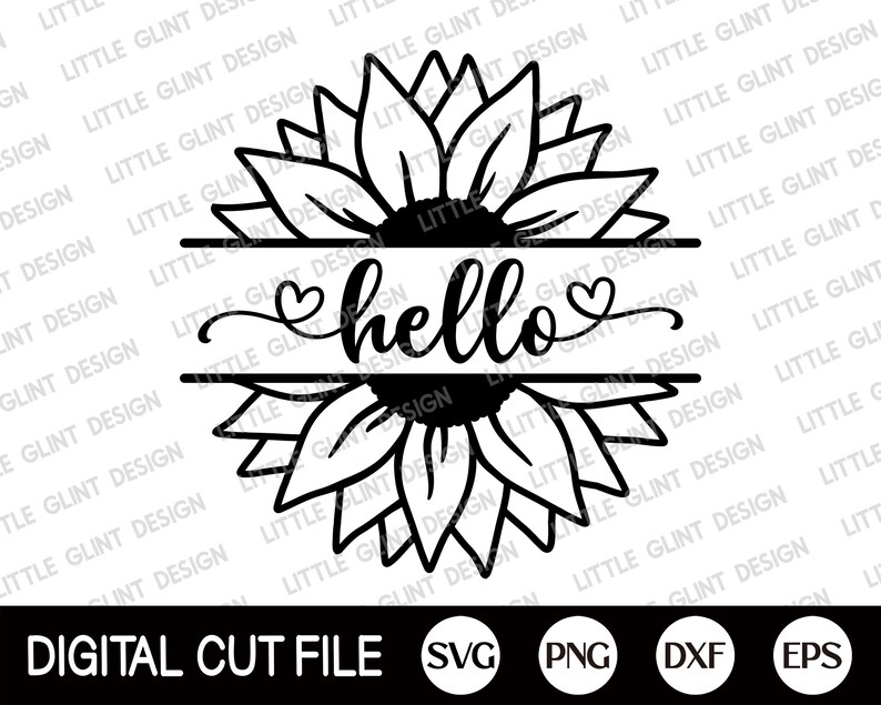 Hello Sunflower SVG Sunflower Monogram Fall Welcome Sign - Etsy