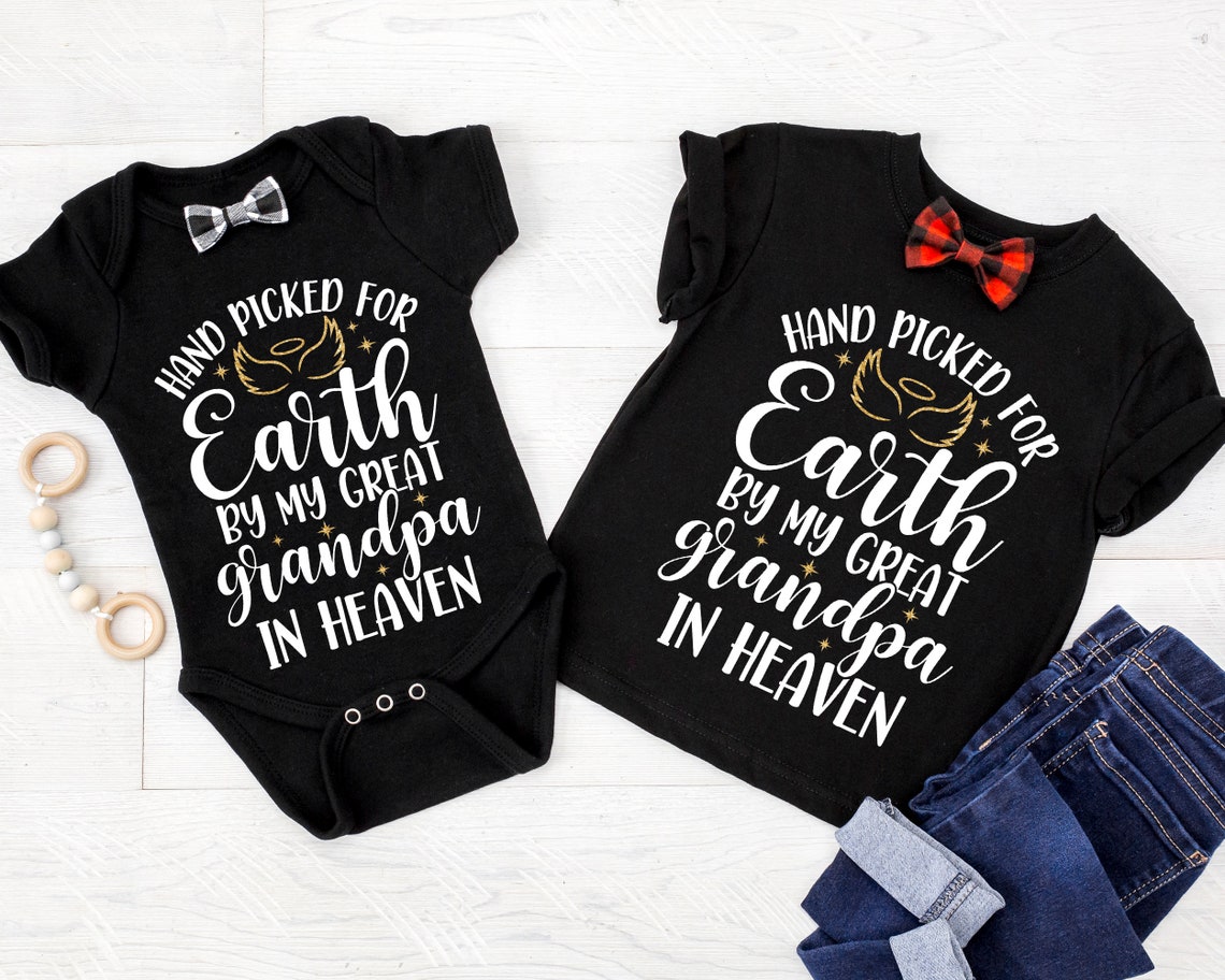 Hand Picked for Earth by My Great Grandpa in Heaven SVG, Newborn Svg ...