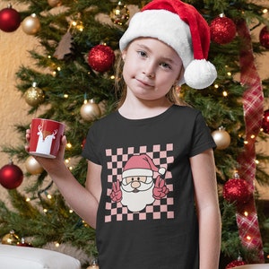 Checkered Peace Santa SVG, Retro Christmas Svg, Christmas Santa Png ...
