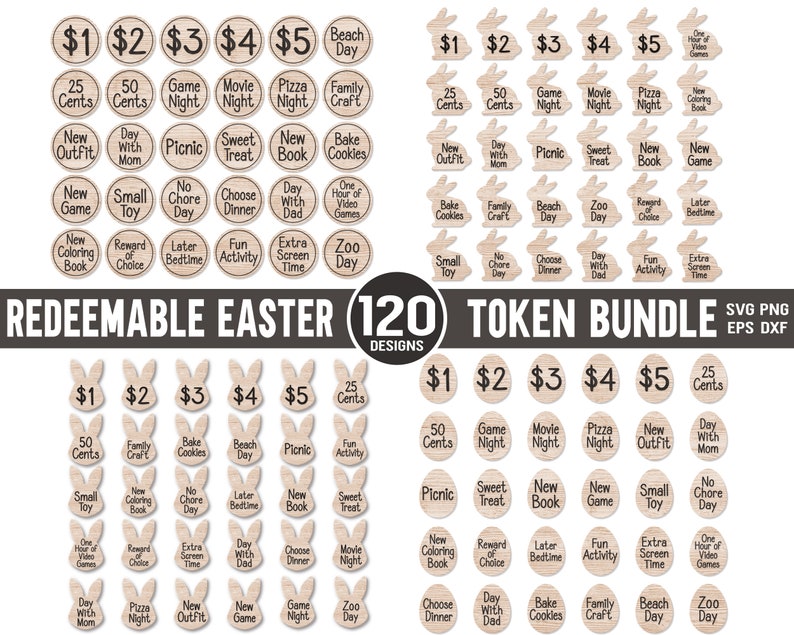 Redeemable Easter Token SVG Easter Laser Files Easter Coin - Etsy