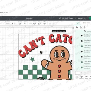 Can't Catch Me SVG PNG, Boy Christmas SVG, Gingerbread Png, Groovy ...