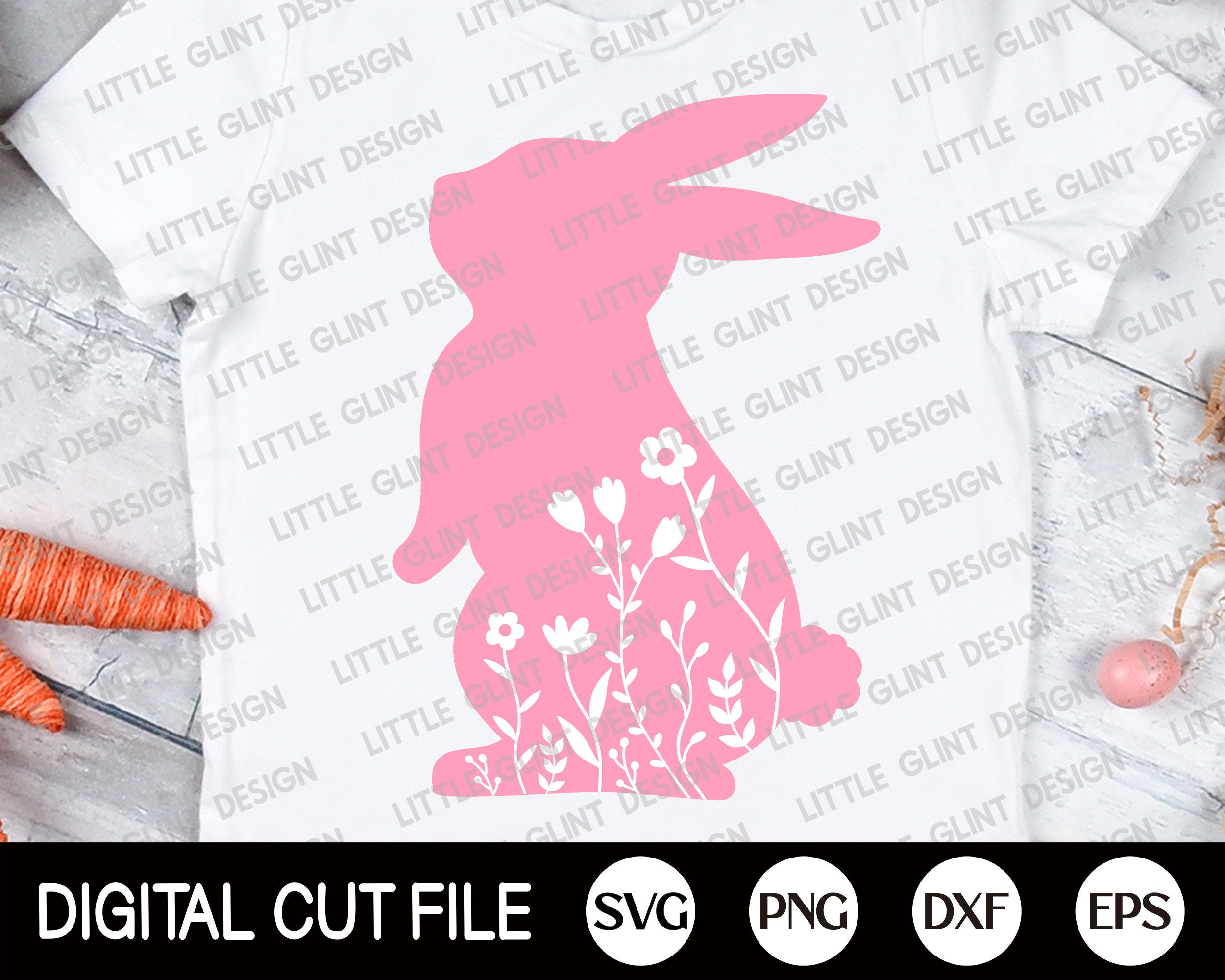 Flower Bunny Svg Bunny Cut File Spring Svg Easter Svg | Etsy
