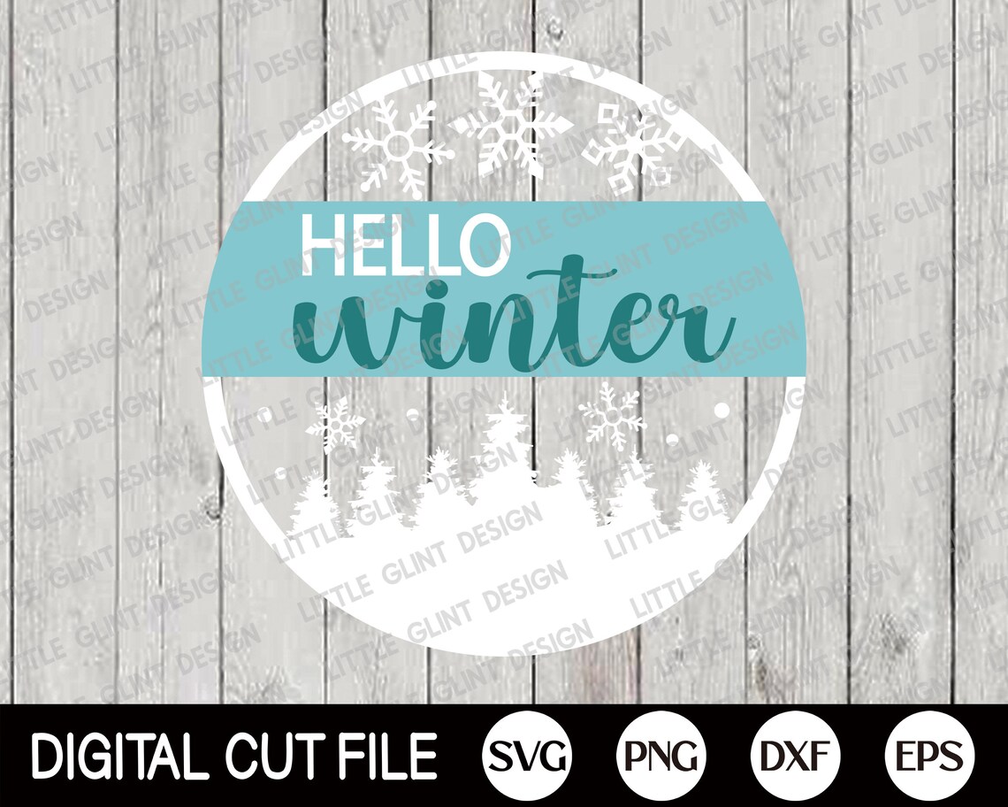 Hello Winter SVG Welcome Sign SVG Winter Sign Svg Front - Etsy