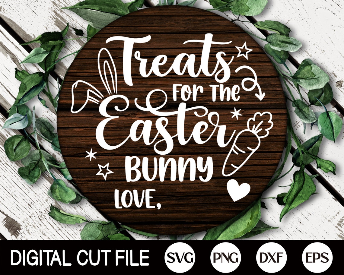 Treats for the Easter Bunny Tray Svg Easter Svg Carrot Plate | Etsy