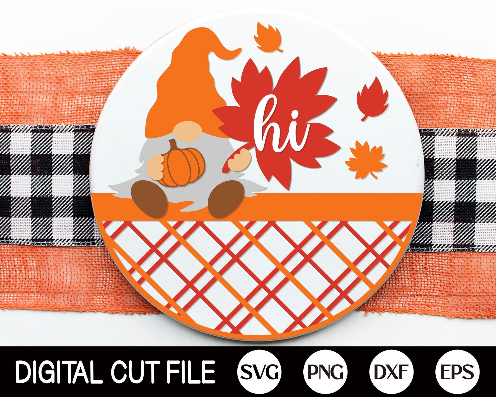 Thanksgiving Gnome Welcome Sign SVG, Thanksgiving Door Hanger SVG ...