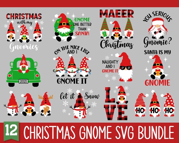 Christmas Gnome SVG Bundle Christmas SVG Bundle Gnomes Png - Etsy