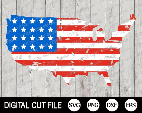 American Flag Map Svg 4th of July Svg American Map Shirt | Etsy