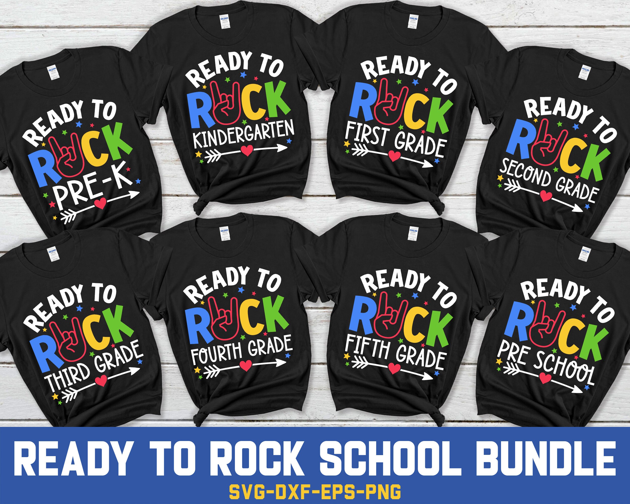Ready to Rock Back to School SVG Bundle First Day of School - Etsy