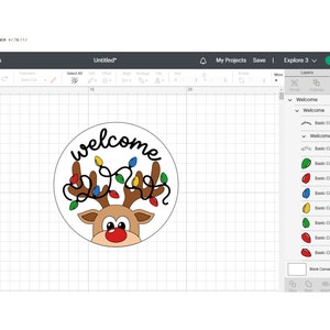 Reindeer Welcome Sign SVG Christmas Door Hanger SVG - Etsy
