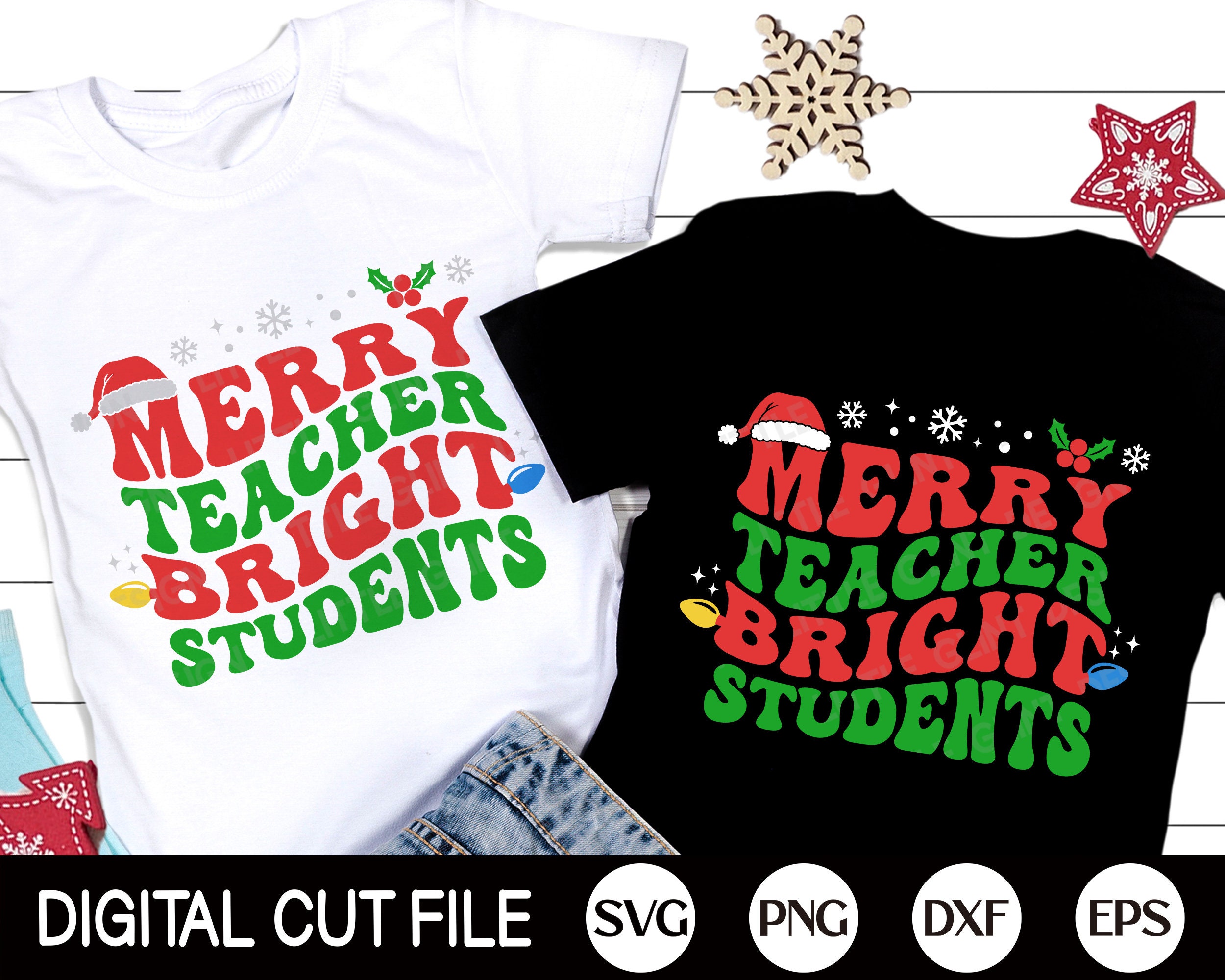 Merry Teacher Bright Students SVG Christmas Teacher Svg - Etsy