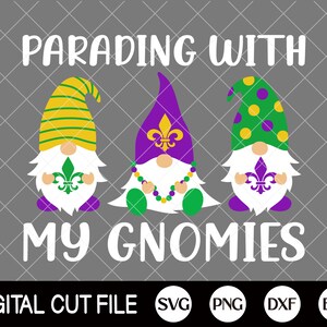 Parading With My Gnomies, Mardi Gras Svg, Gnome Svg, Kids Shirt Design ...