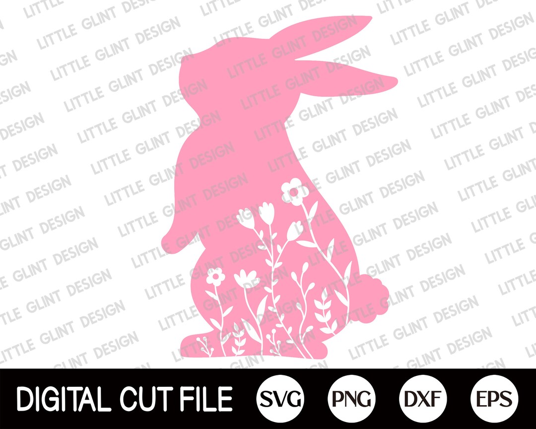 Flower Bunny Svg, Bunny Cut File, Spring Svg, Easter Svg, Flower Rabbit ...