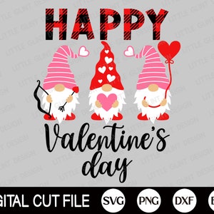 Valentine Gnome SVG, Happy Valentines Day, Gnomes Png, Hearts, Love ...