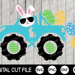 Rabbit in Truck Svg, Easter Svg, Happy Easter Svg, Easter Bunny Svg ...