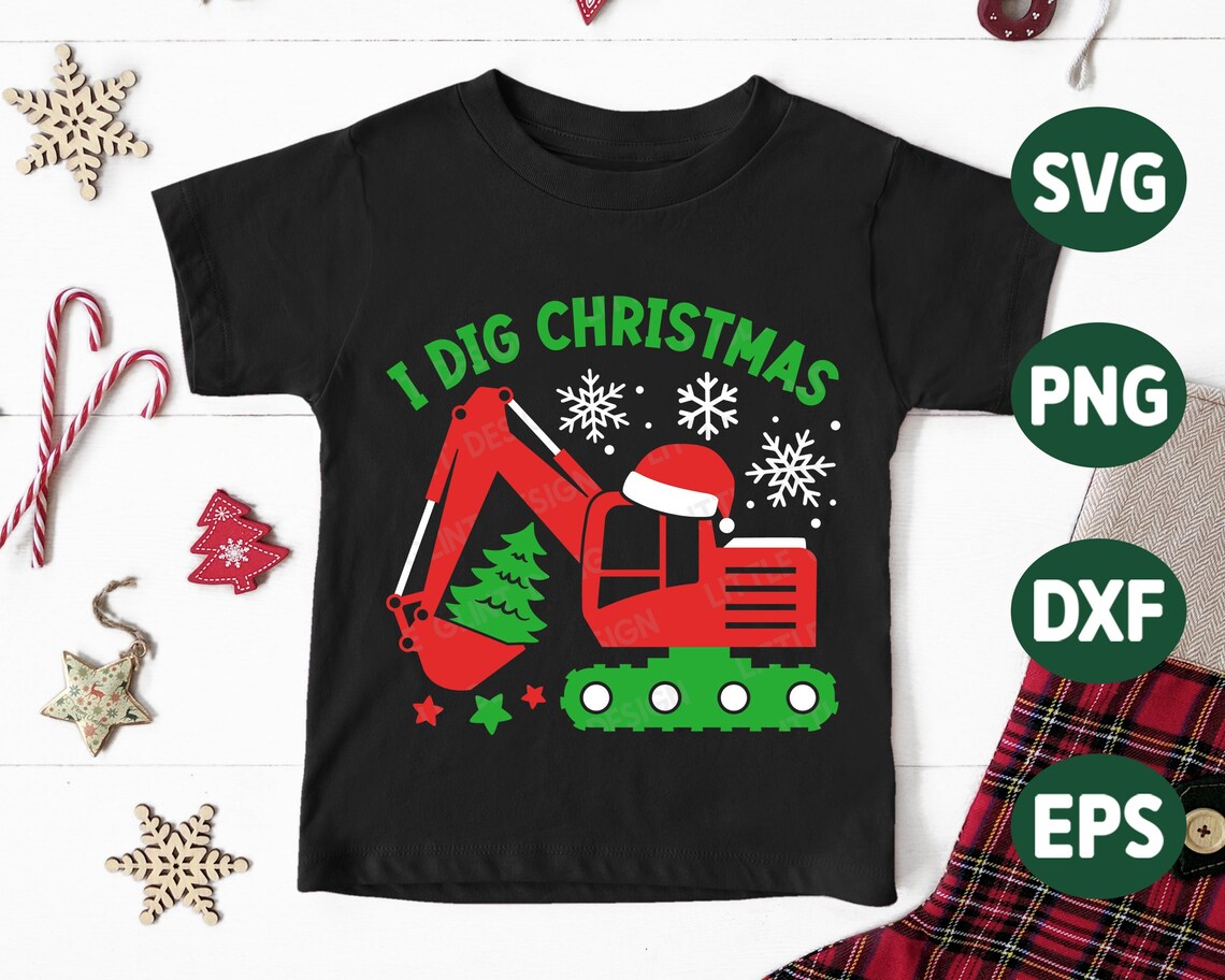 I Dig Christmas SVG Kids Christmas SVG Excavator Svg Santa - Etsy