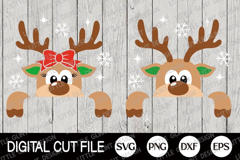 Christmas Boy and Girl Monogram SVG, Reindeer SVG, Christmas Svg ...