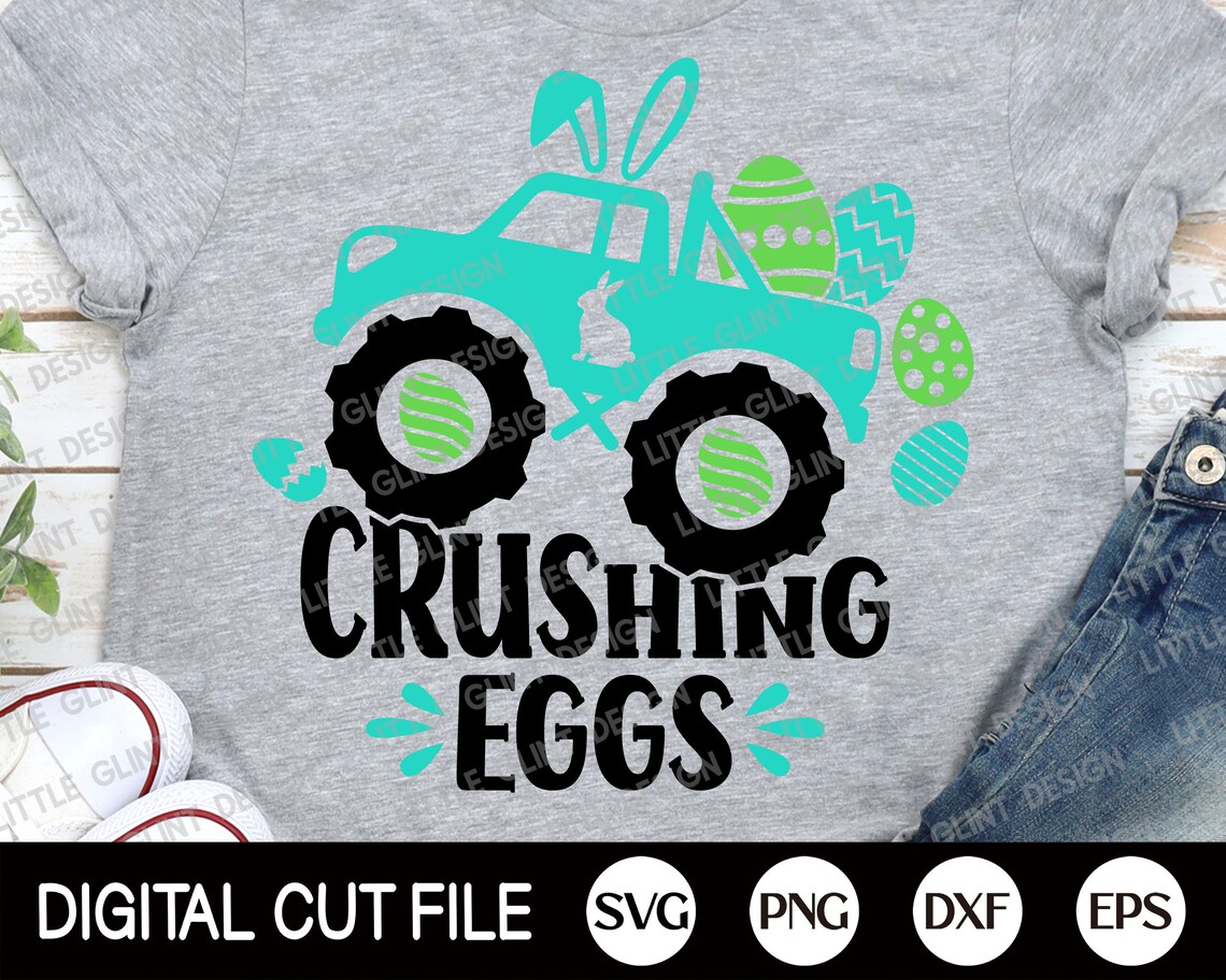 Crushing Eggs, Easter Truck Egg Svg, Easter Svg, Svg Easter Truck, Svg ...