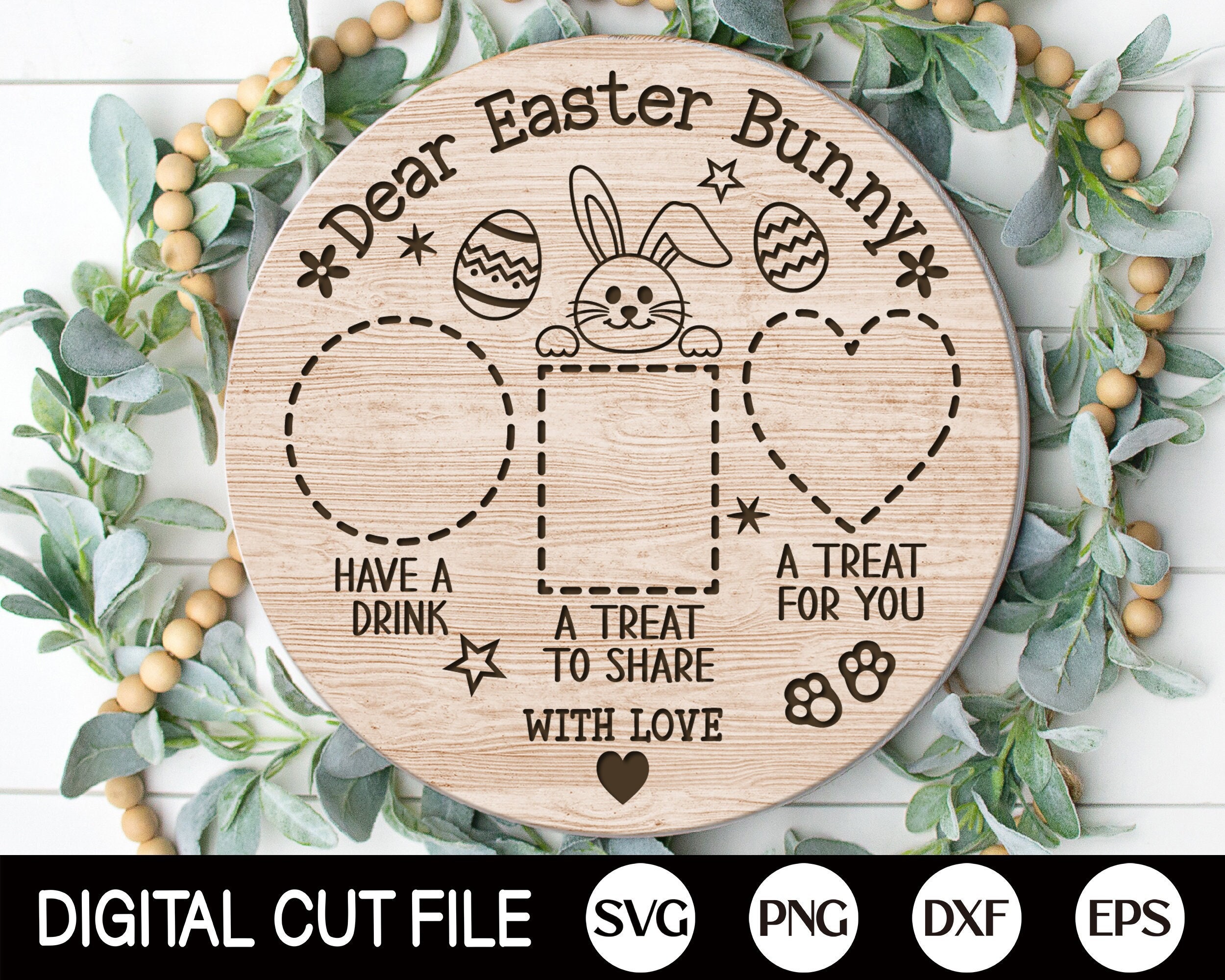 Dear Easter Bunny Tray Svg Easter Svg Dear Easter Cookie - Etsy