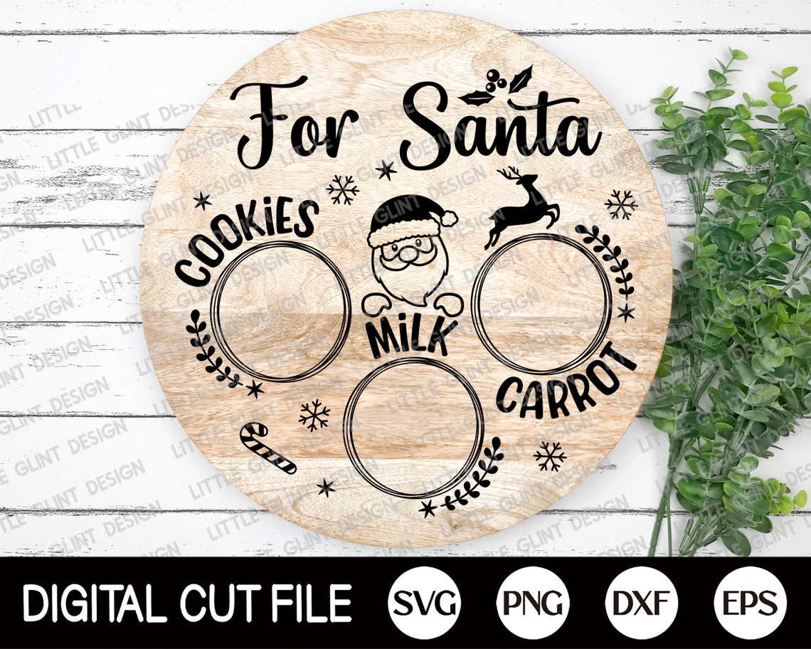 For Santa Cookies and Milk SVG Christmas Svg Santa Tray Svg - Etsy
