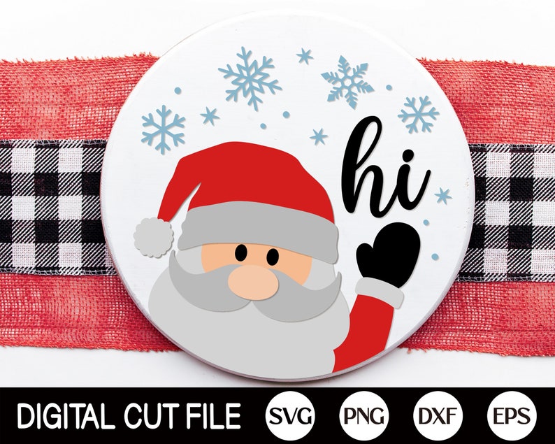 Christmas Santa Welcome Sign SVG Santa Door Hanger SVG Santa - Etsy