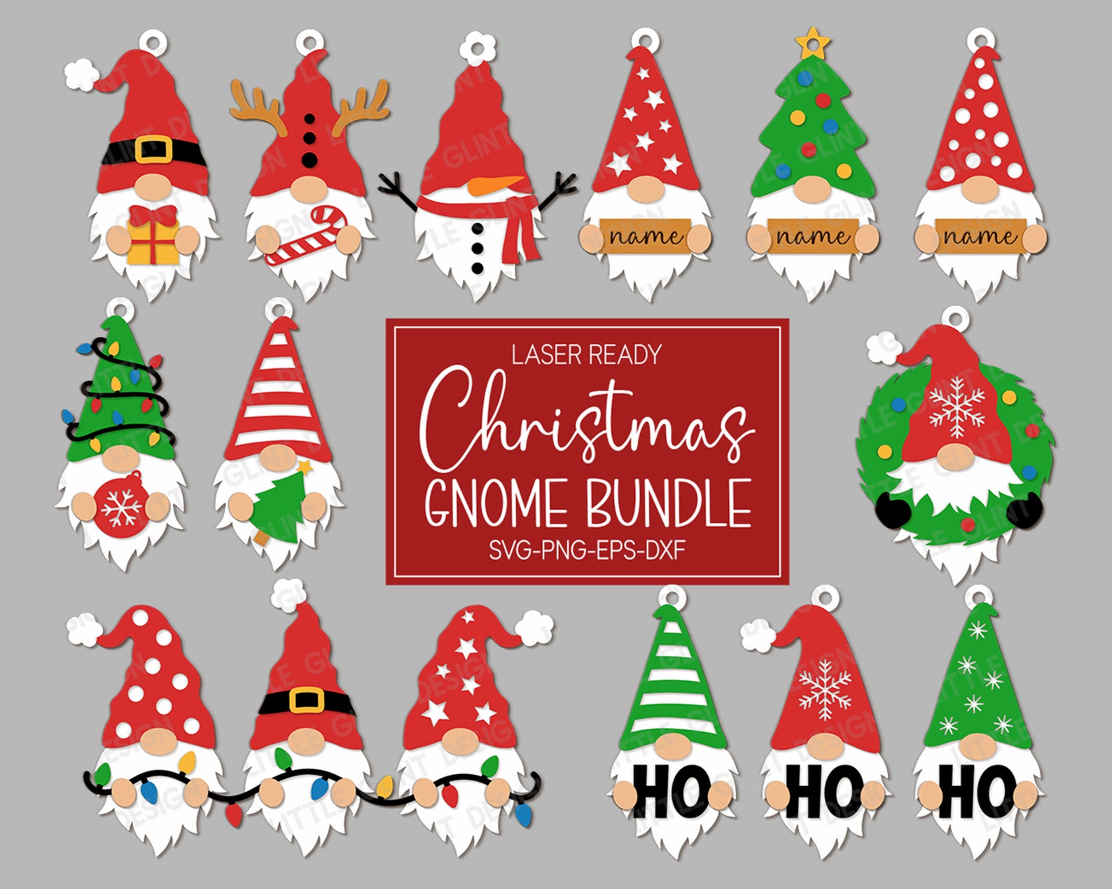 Christmas Gnome Bundle SVG Christmas Gnomes Ornament SVG - Etsy