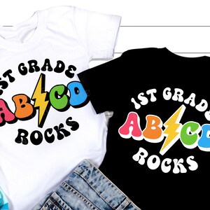 1st Grade Rocks SVG, Back to School SVG, Rock and Roll Kids School ...