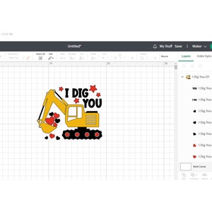I Dig You SVG, Kids Valentine SVG, Excavator Svg, Funny Valentines Day ...