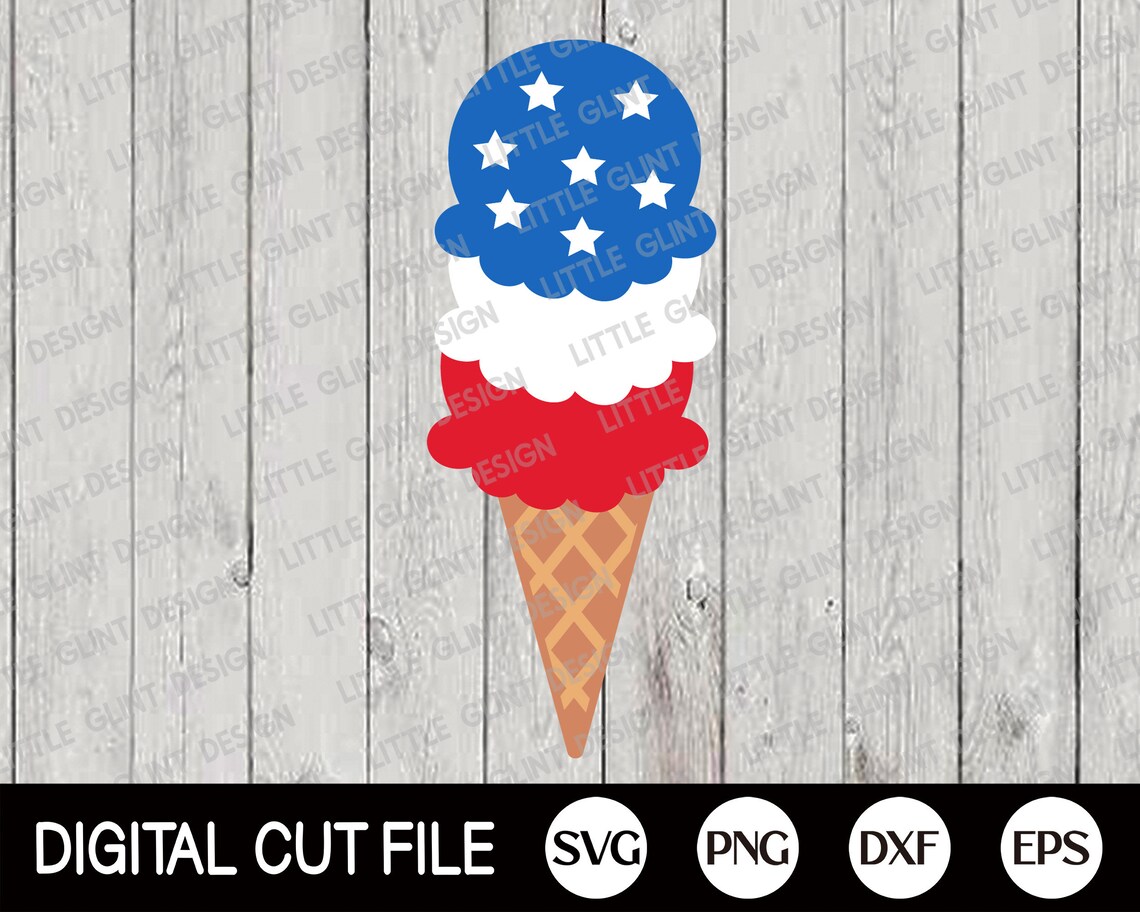 America Ice Cream Clip Art Fourth of July Svg Summer - Etsy