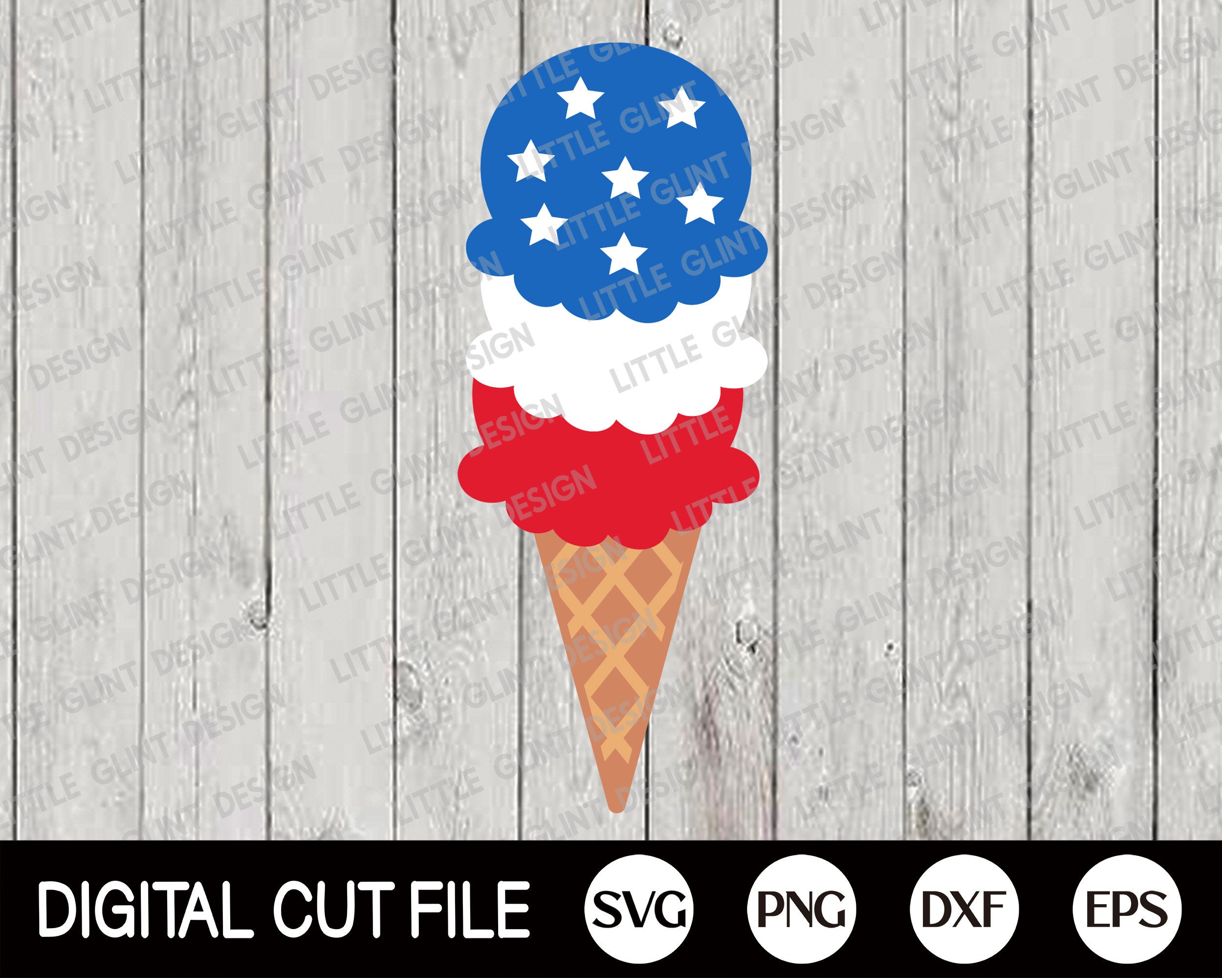 America Ice Cream Clip Art Fourth of July Svg Summer - Etsy