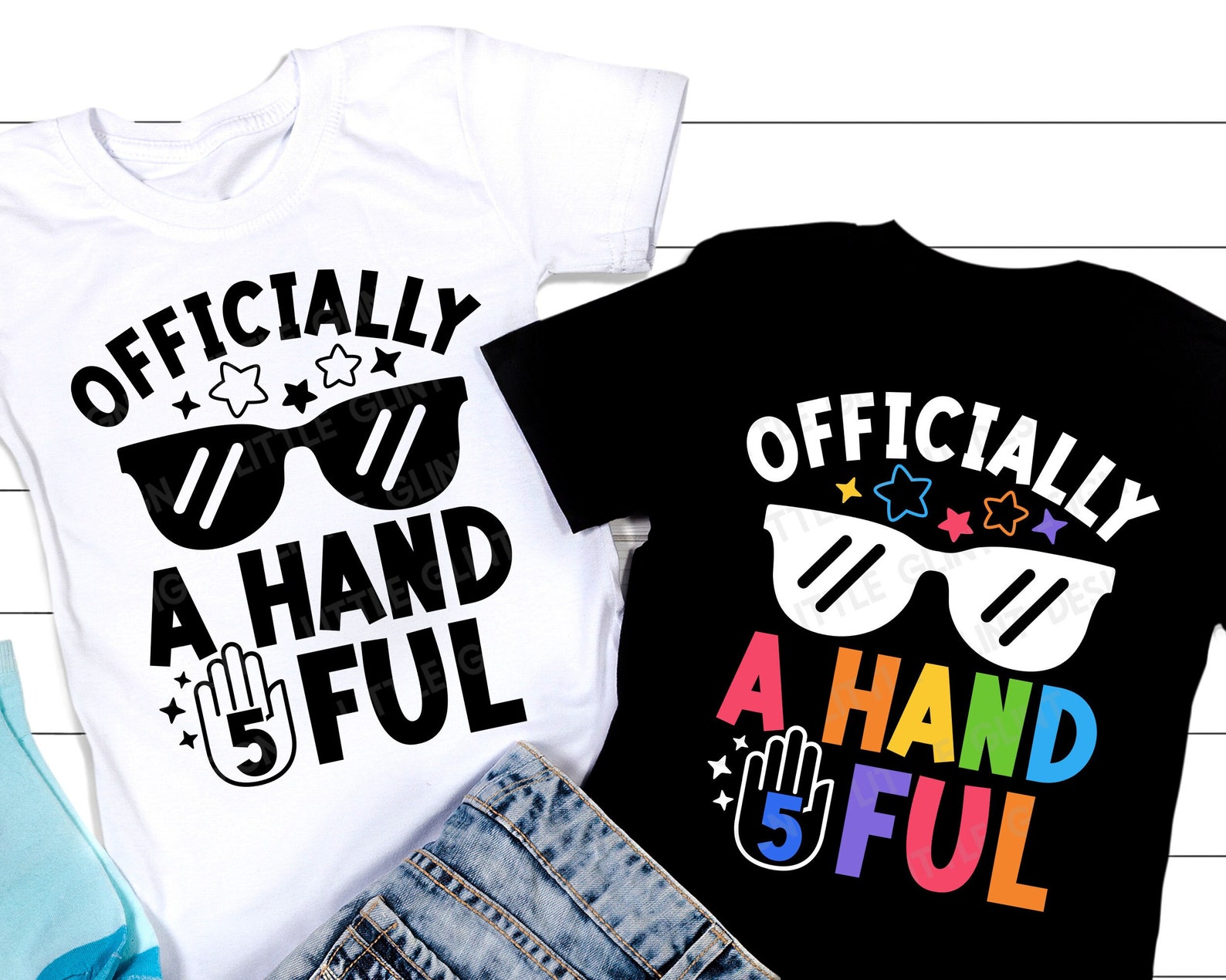 Officially a Handful Svg Fifth Birthday Svg 5th Birthday - Etsy