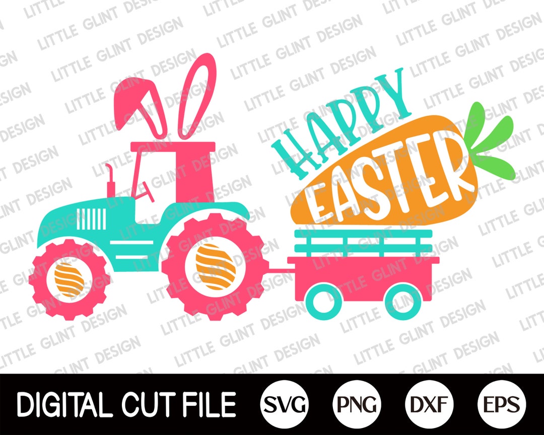 Happy Easter Tractor, Easter Tractor Carrot Svg, Easter Svg, Svg Easter ...