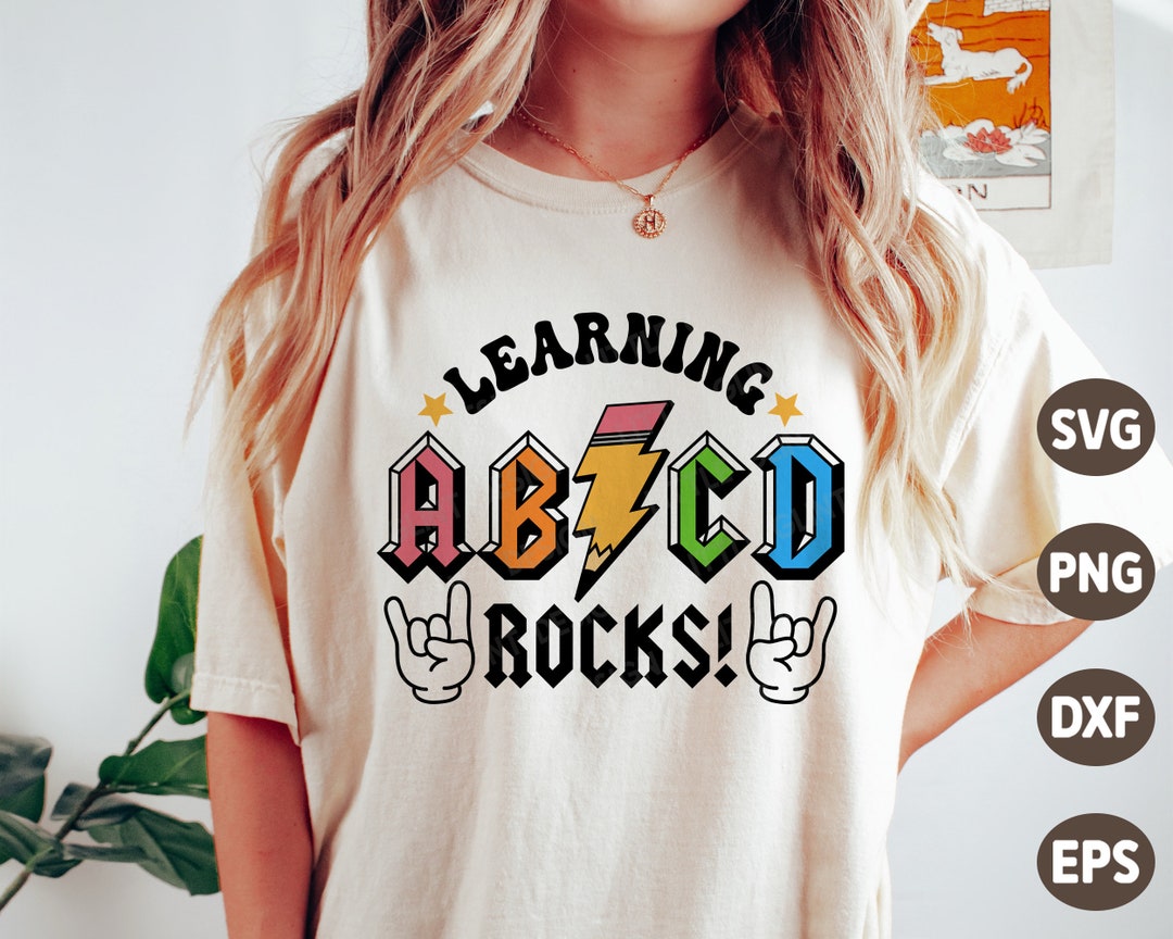 ABCD Learning Rocks SVG PNG, Back to School Svg, Teacher Appreciation ...