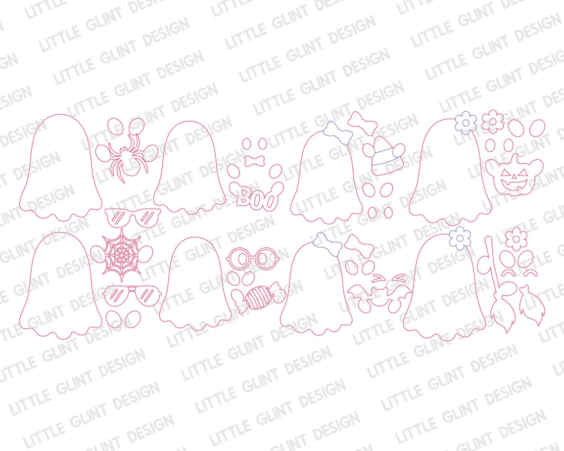 Halloween Cute Ghosts Bundle SVG Halloween Svg Ghost Bundle - Etsy