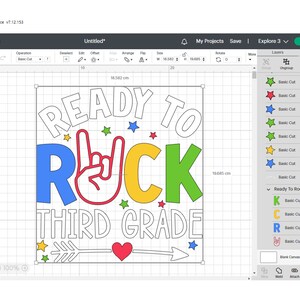 Ready to Rock Third Grade SVG, Back to School SVG, School Quote, Boy ...