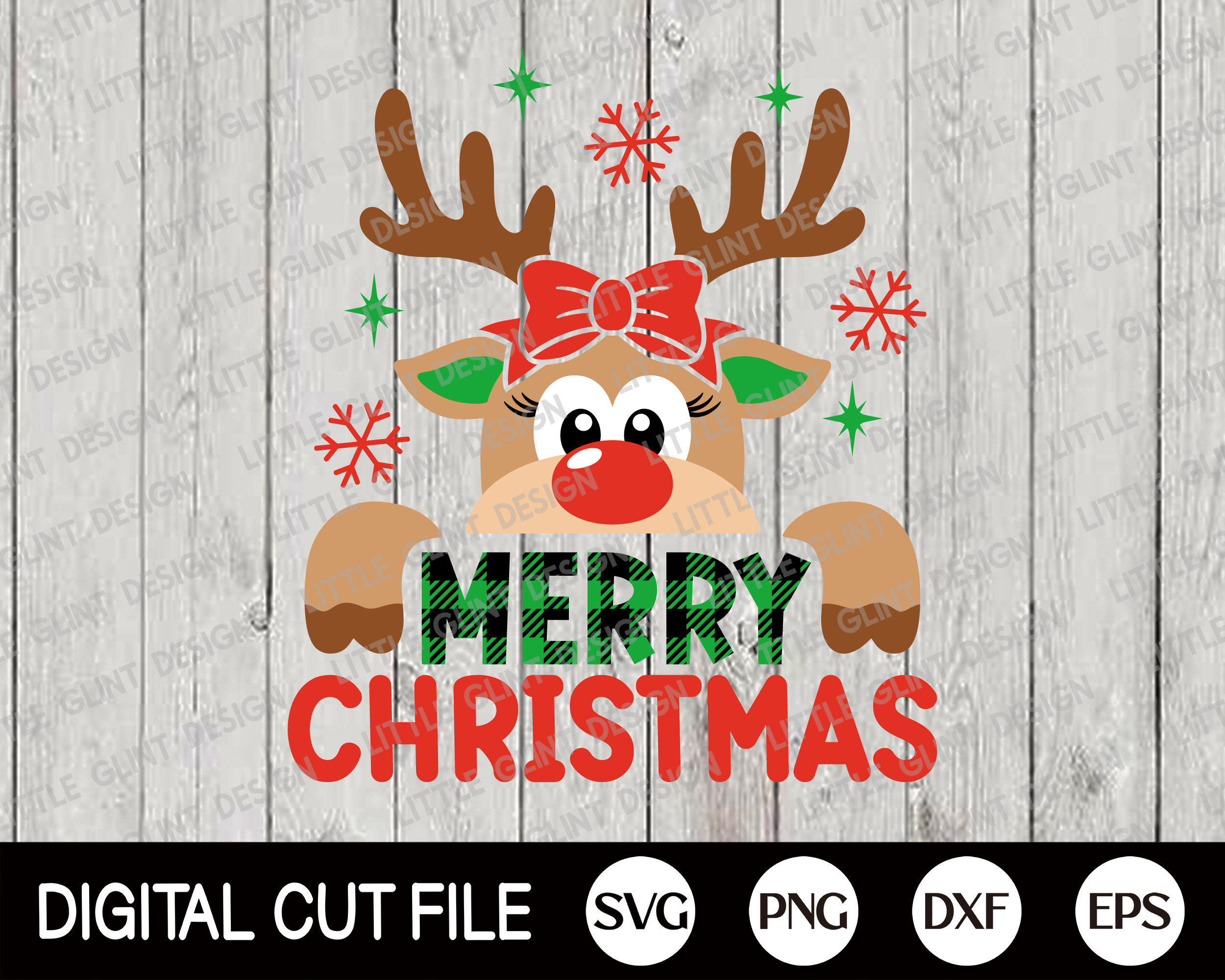 Merry Christmas Svg Reindeer SVG Christmas Svg Rudolph - Etsy