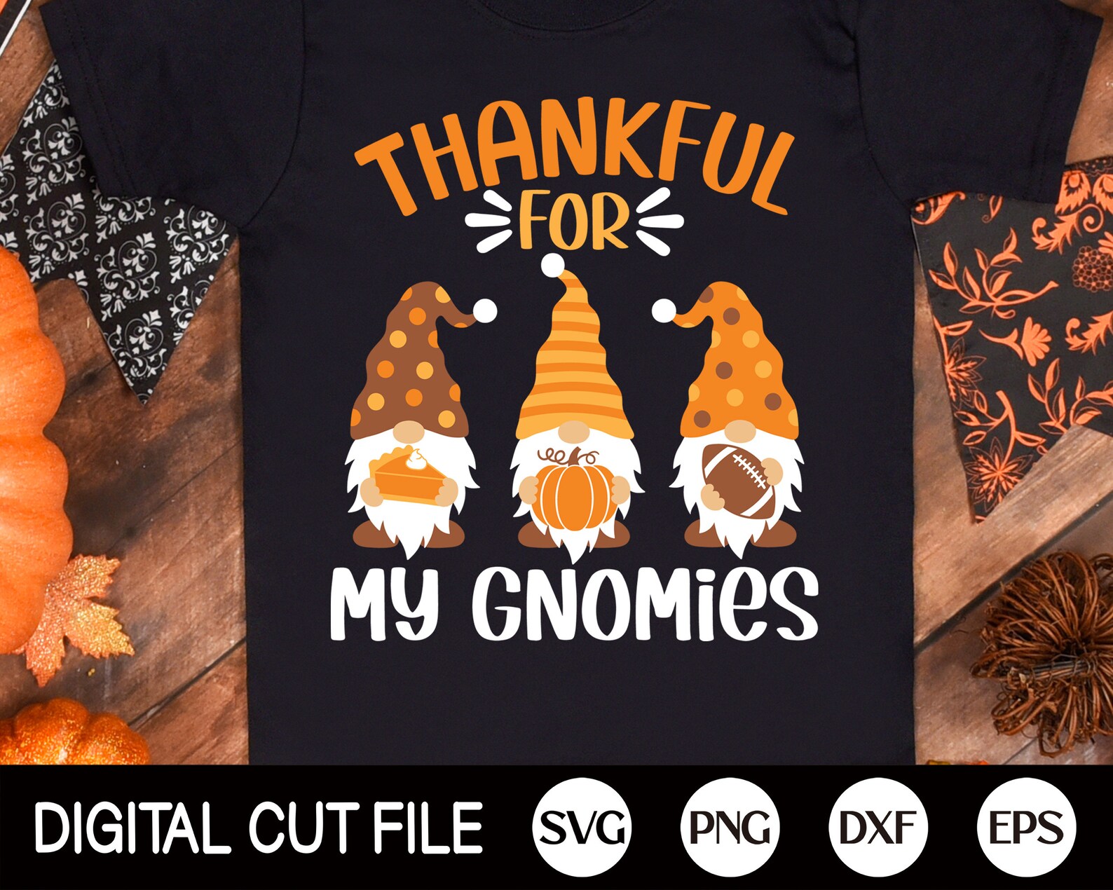 Thankful for My Gnomies SVG Thanksgiving Gnome Svg Thankful | Etsy